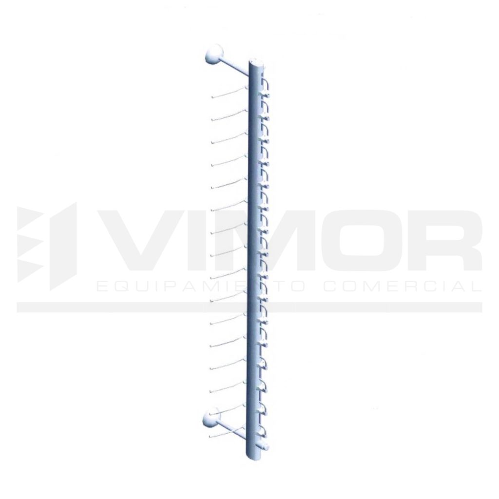 Expositor aluminio a pared 12 gafas con 55mm entre varillas - Vimor.es