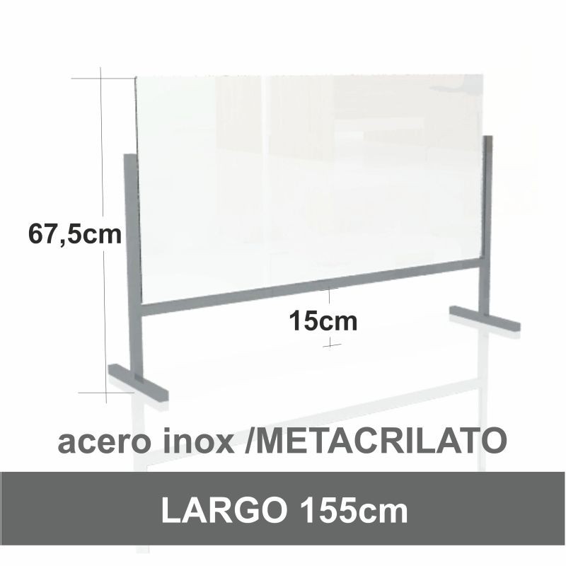 Mampara mesa/mostr. acero inox./metacrilato - Vimor.es